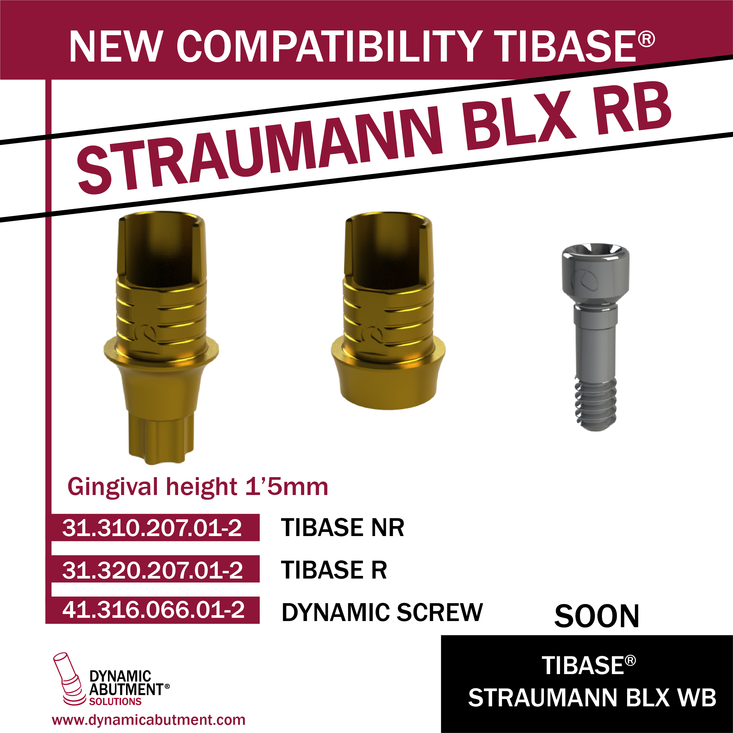 NEW COMPATIBILITY TIBASE®: STRAUMANN BLX RB - Dynamic Abutment Solutions EN